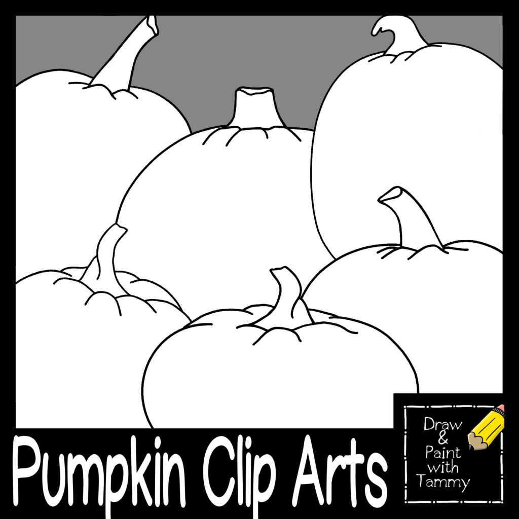Pumpkin Clip Arts with Solid Colors, Farm House Patterns, for Halloween ...