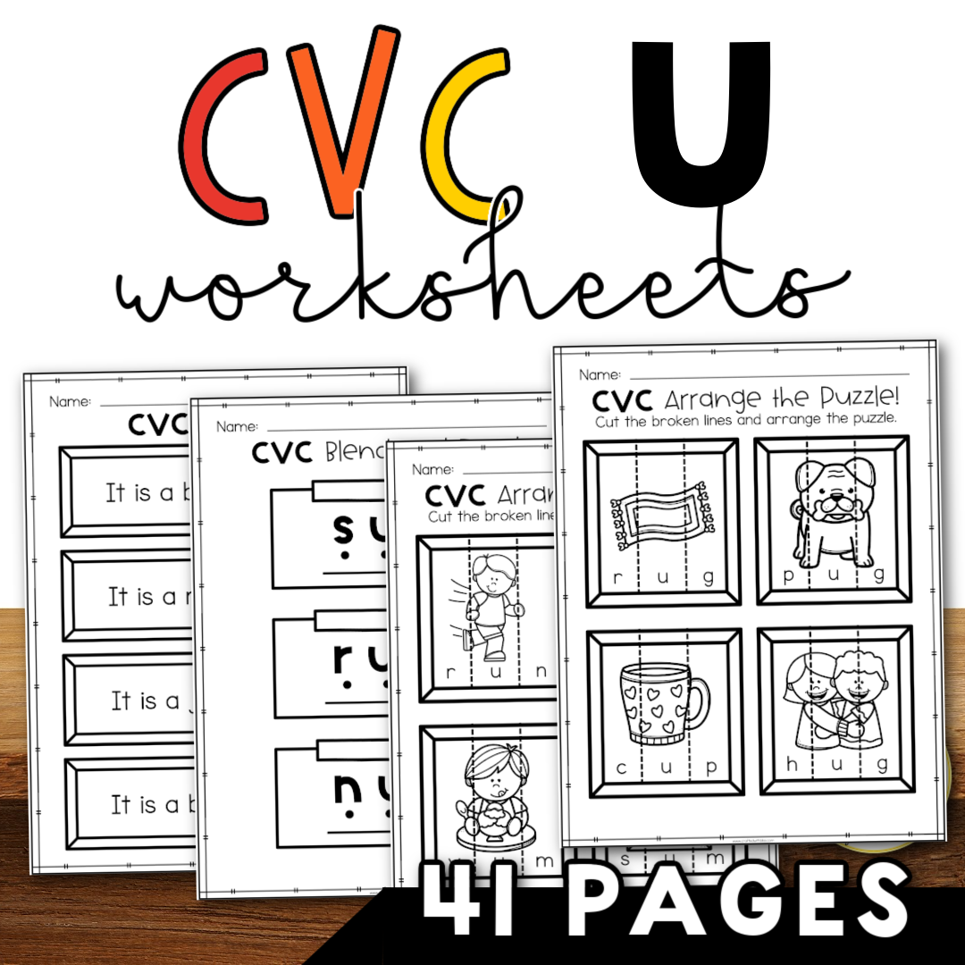 CVC - U Worksheets Phonics Reading Literacy Activity | Made By Teachers