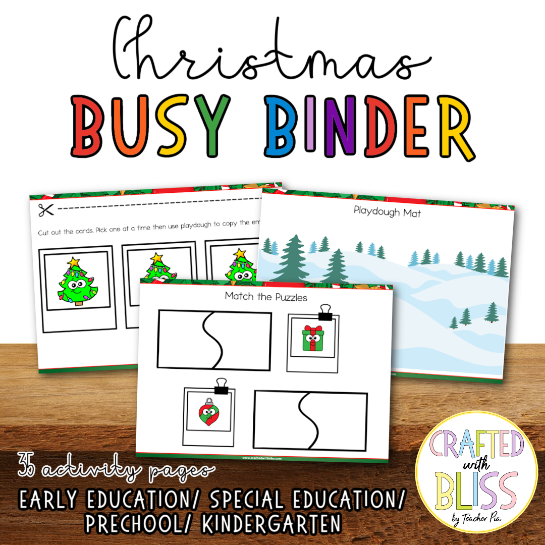 Christmas Busy Binder, Halloween Busy Book (SpEd, Toddler and Pre-K ...