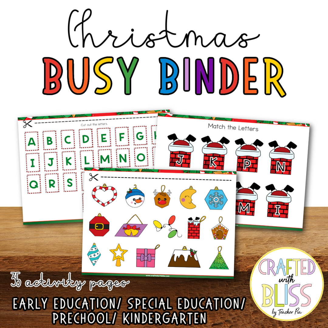 Christmas Busy Binder, Halloween Busy Book (SpEd, Toddler and Pre-K ...