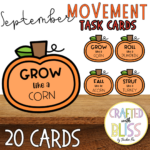 September Fall Movement Task Cards (Preschool, Sped, Kindergarten, OT ...