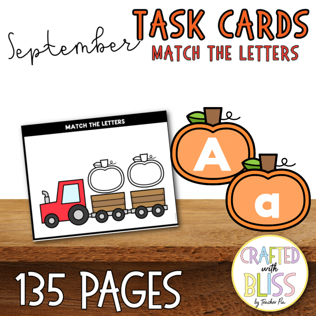 September Fall Math and Literacy Task Cards Autumn(PreK, Sped) | Made ...