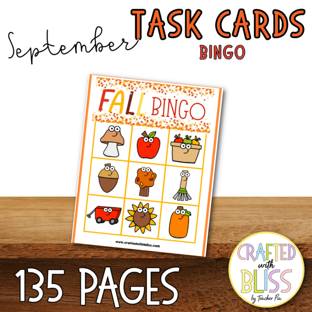 September Fall Math and Literacy Task Cards Autumn(PreK, Sped) | Made ...