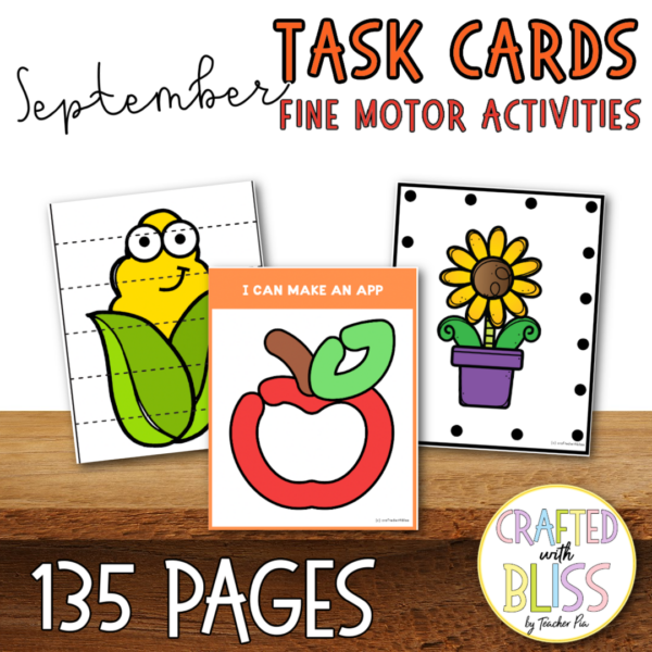 September Fall Math and Literacy Task Cards Autumn(PreK, Sped) | Made ...