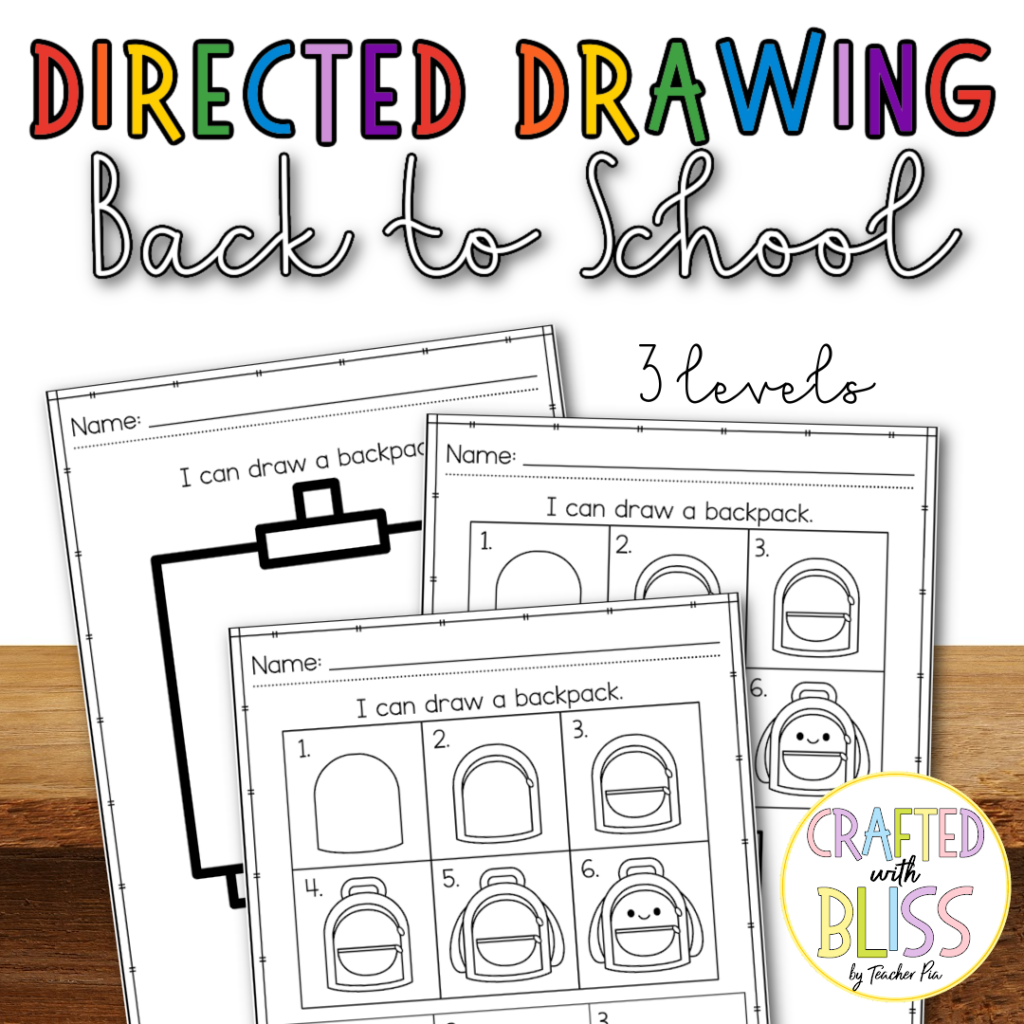 Back to School Directed Drawing Worksheet Printable | Made By Teachers