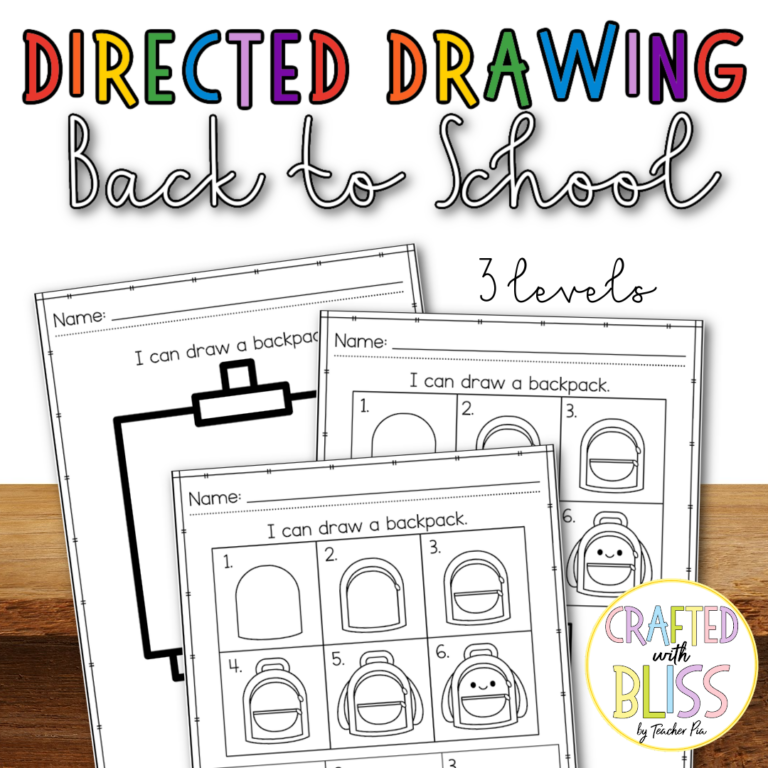Back to School Directed Drawing Worksheet Printable - Made By Teachers