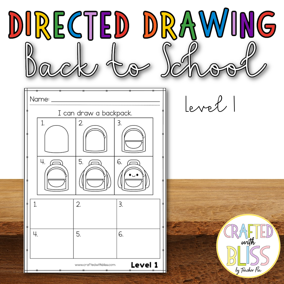 Back to School Directed Drawing Worksheet Printable | Made By Teachers