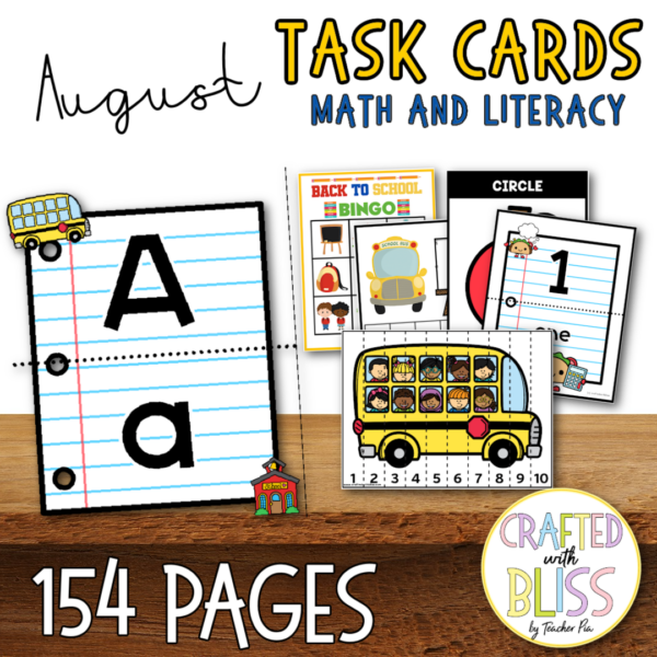 August Back to School Movement Task Cards (Preschool, Sped ...