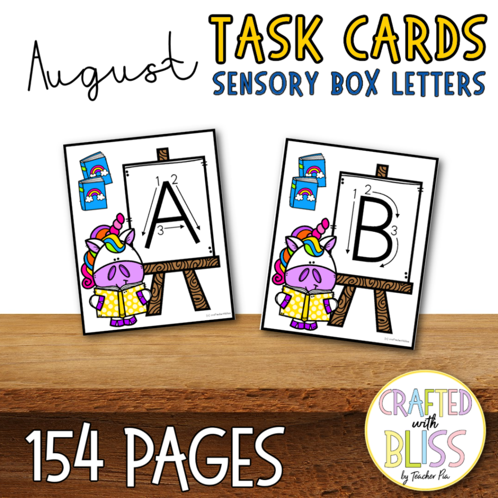August Back to School Math and Literacy Task Cards(Preschool, Sped ...