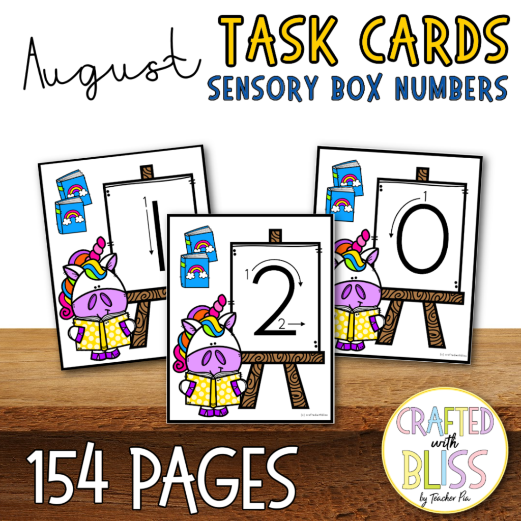 August Back to School Math and Literacy Task Cards(Preschool, Sped ...