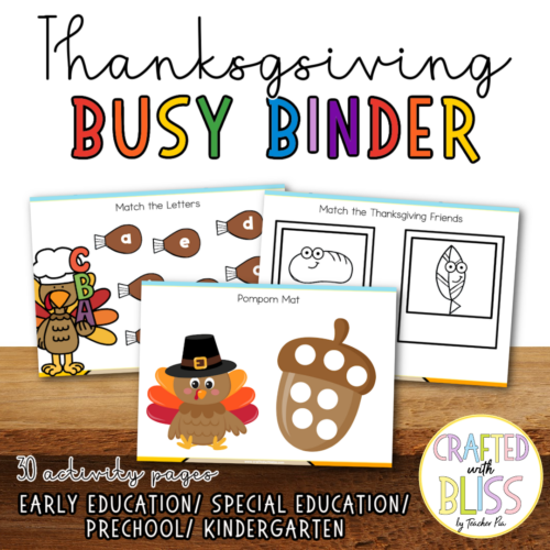 Thanksgiving Busy Binder, Thanksgiving Busy Book (SpEd, Toddler and Pre ...