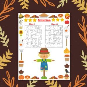 Printable Fall Autumn Thanksgiving Mazes Puzzles With Solution - Brain ...
