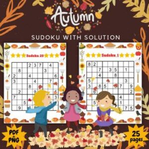 Printable Fall Autumn Thanksgiving Puzzles Sudoku With Solutions - Made ...