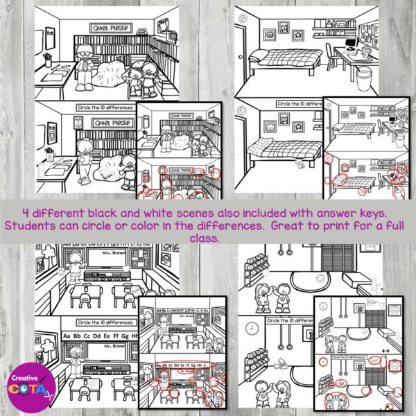 Visual Perception Spot the Difference School - OT activities - Made By ...