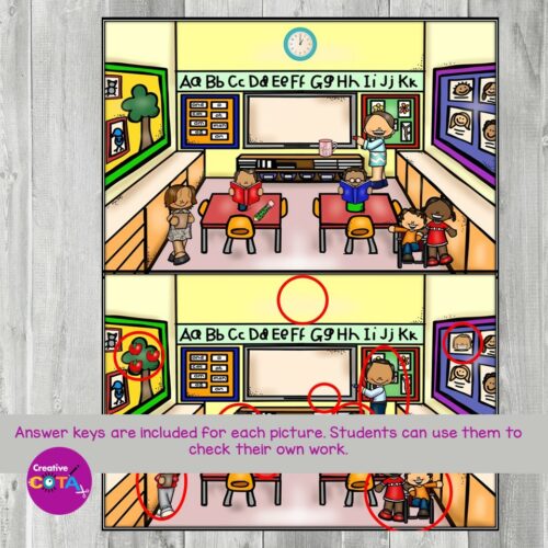 Visual Perception Spot the Difference School - OT activities - Made By ...