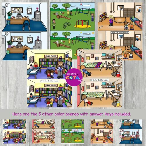 Visual Perception Spot the Difference School - OT activities - Made By ...