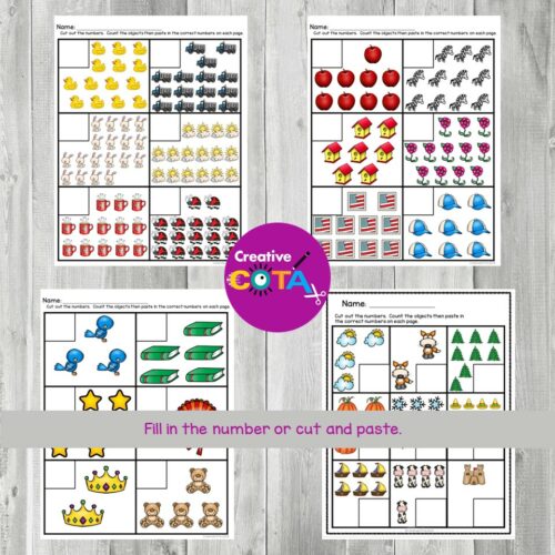 No Prep Cut and Paste Math Worksheets Numbers 1-20 - Made By Teachers