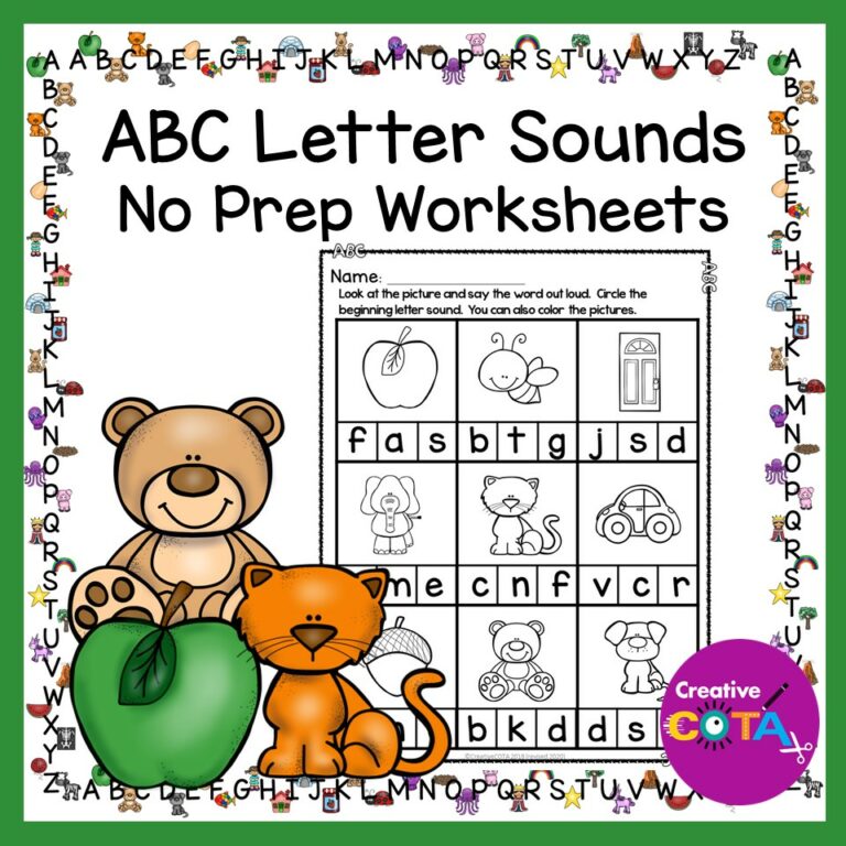 No Prep ABC Worksheets Circle the Beginning Letter Sounds - Made By ...