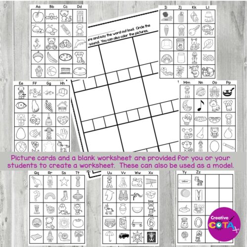 No Prep ABC Worksheets Circle the Beginning Letter Sounds - Made By ...