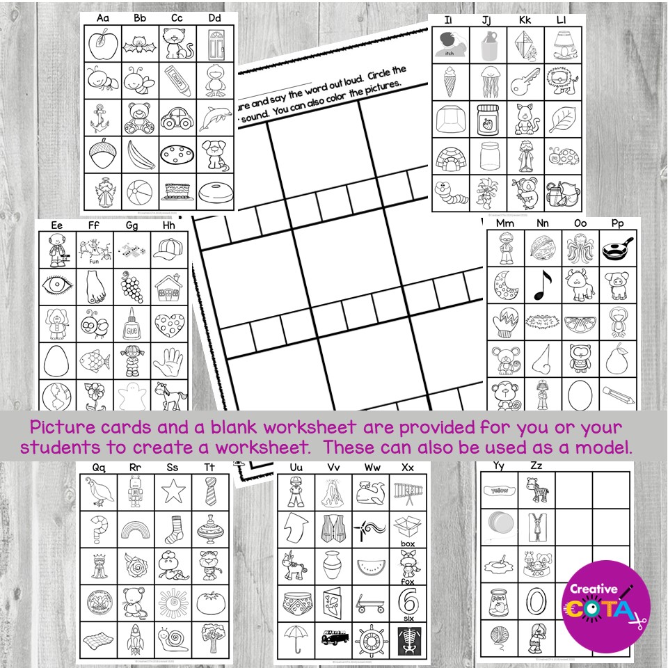 No Prep ABC Worksheets Circle the Beginning Letter Sounds | Made By ...