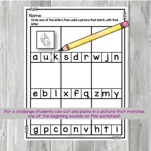 No Prep ABC Worksheets Circle the Beginning Letter Sounds - Made By ...