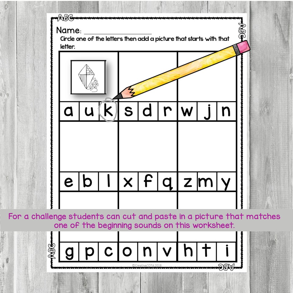 No Prep ABC Worksheets Circle the Beginning Letter Sounds | Made By ...