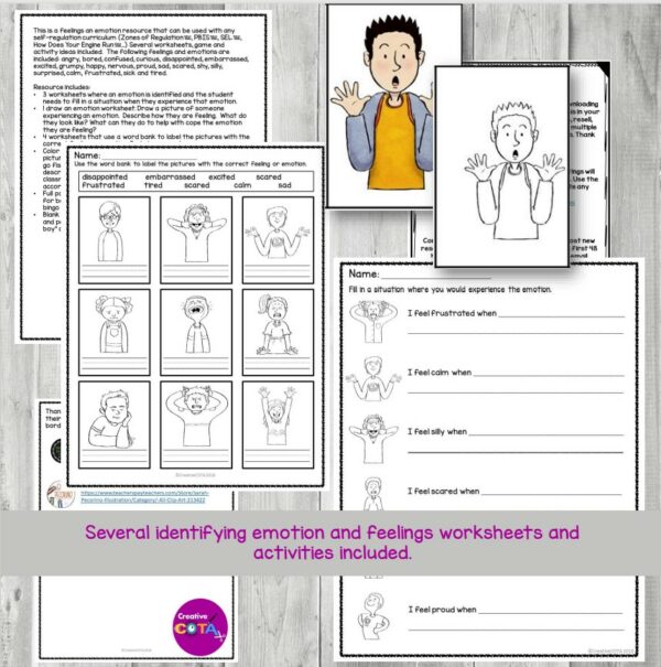 Social Emotional Learning Identifying Feelings and Emotions Activities ...