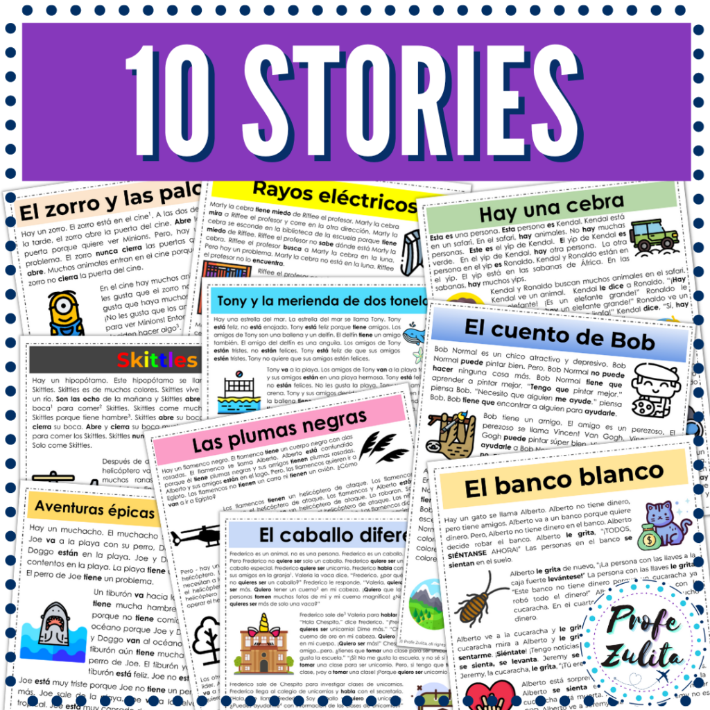 Spanish Short Story Library FVR Readings - Made By Teachers