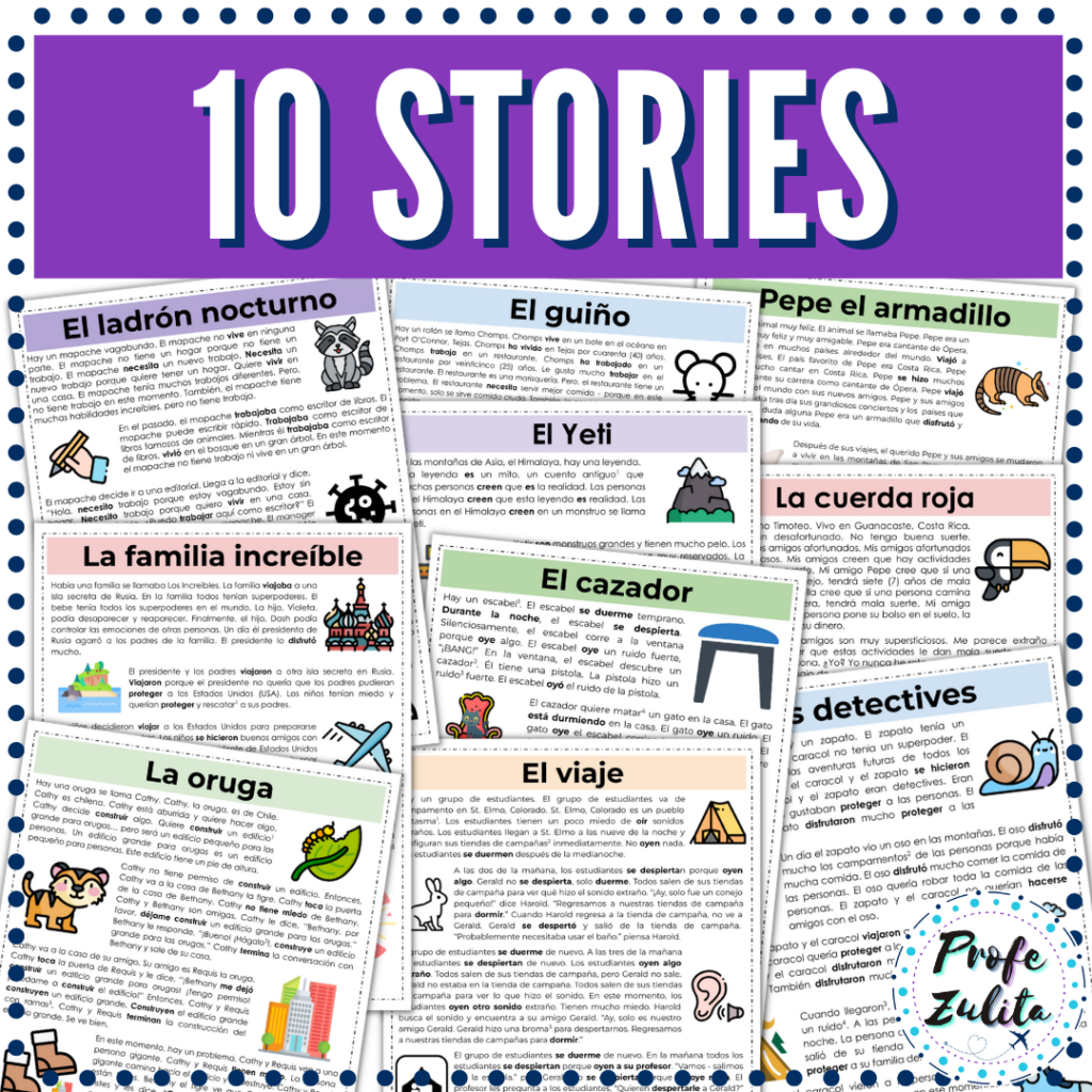 Spanish Short Story Library FVR Readings 2 - Made By Teachers