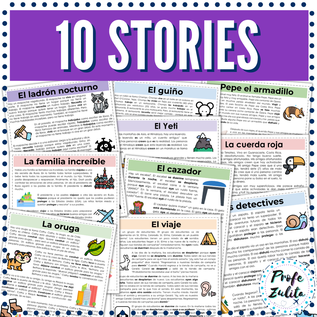 Spanish Short Story Library FVR Readings 2 - Made By Teachers