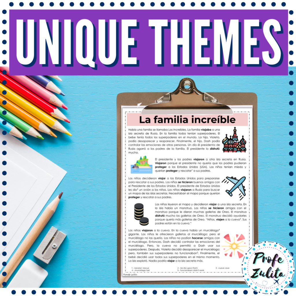 Spanish Short Story Library FVR Readings 2 - Made By Teachers