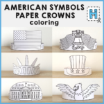 American Symbols Paper Crowns Headbands Hats Printable Coloring Craft ...