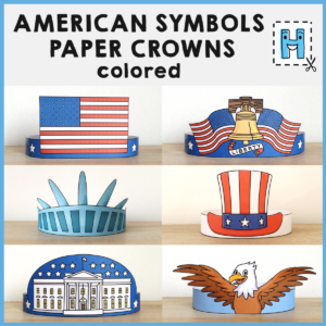 American Symbols Paper Crowns Headbands Hats Printable Costume Craft ...