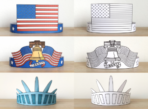 American Symbols Paper Crowns Headbands Hats Printable Coloring Craft ...