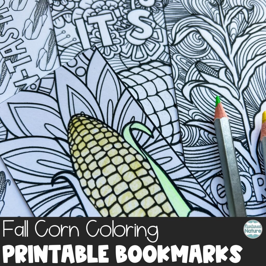 Corn Zentangle Coloring Sheet Bookmarks for Fall - Made By Teachers