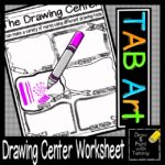 Drawing Center Printable TAB ArtRoom, Choice Based Art Room Worksheet ...
