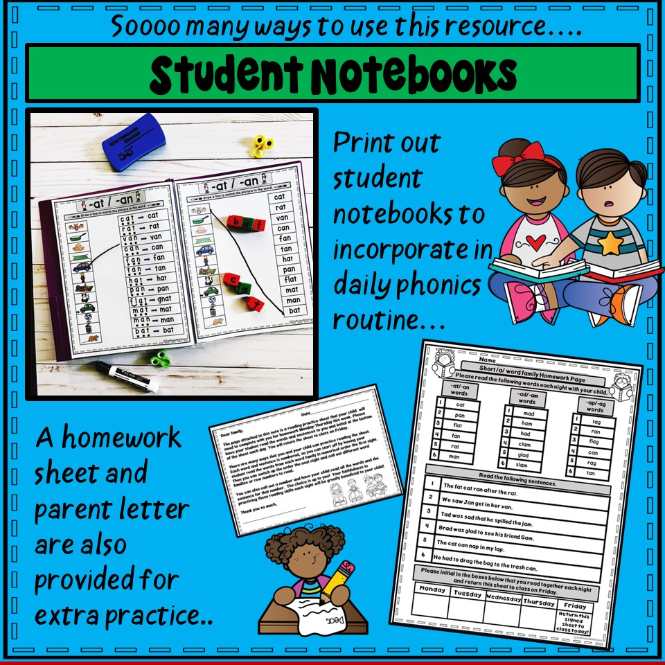 Short A Phonics Notebook and Activity Sheets | Made By Teachers