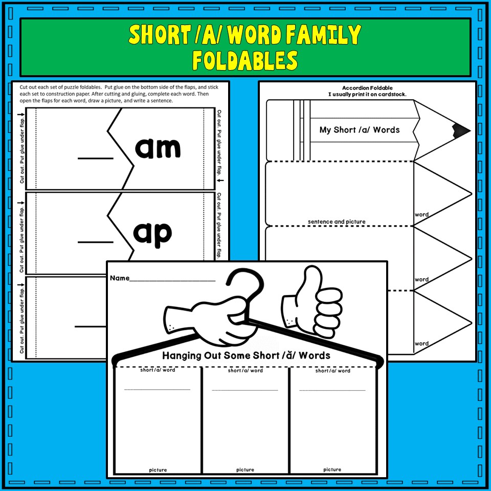 Short A Worksheets and Foldables - Made By Teachers