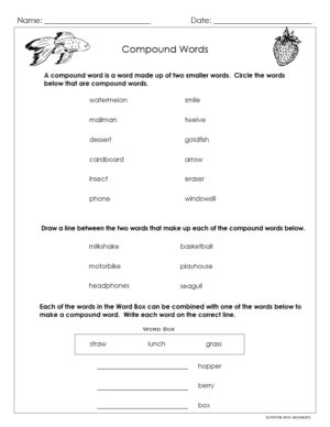 Compound Words - 4 Practice Activity Worksheets - Grade 2 - Made By ...
