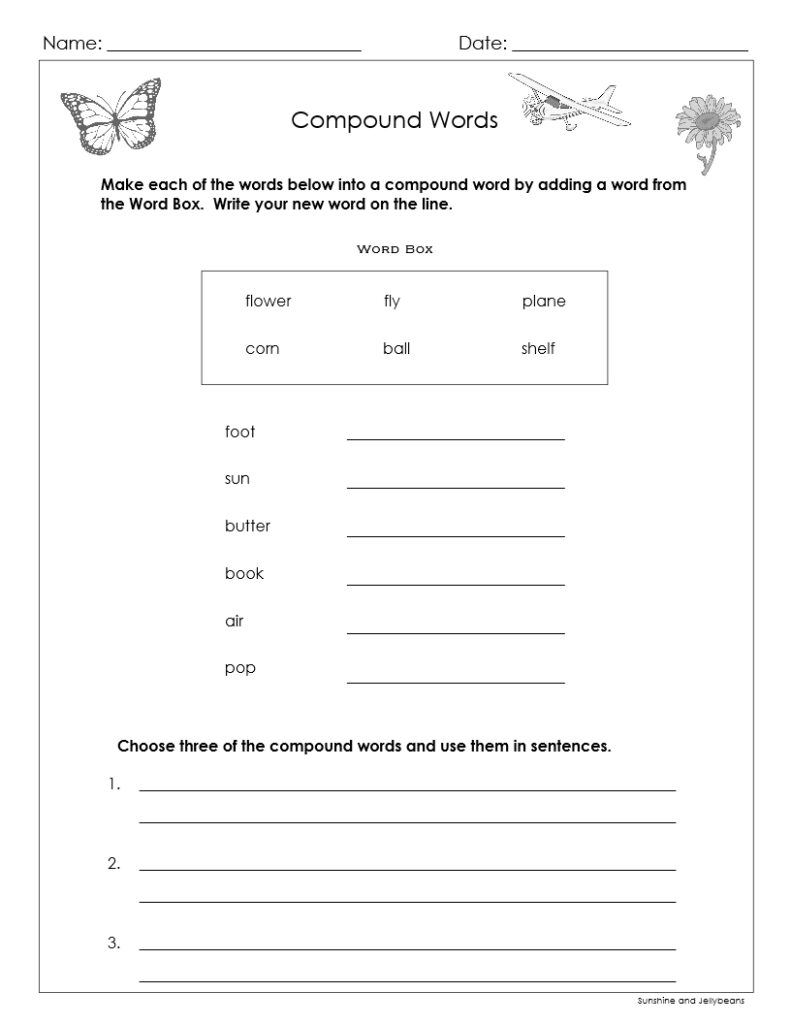 Compound Words - 4 Practice Activity Worksheets - Grade 2 - Made By ...