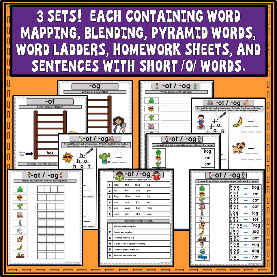 Short O Reading and Activity Sheets - Made By Teachers