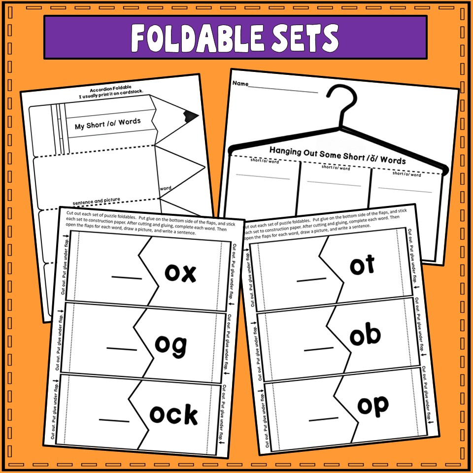 Short O Worksheets and Foldables - Made By Teachers