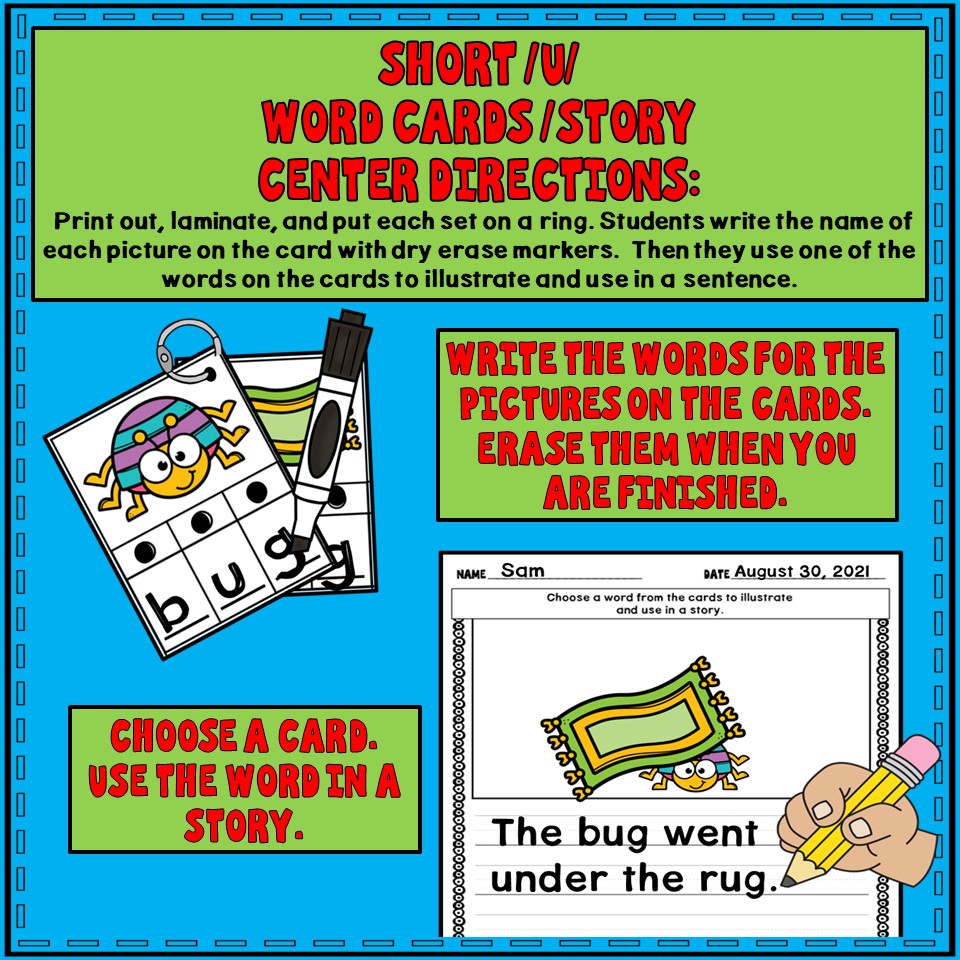 Short U Centers and Writing Activities | Made By Teachers