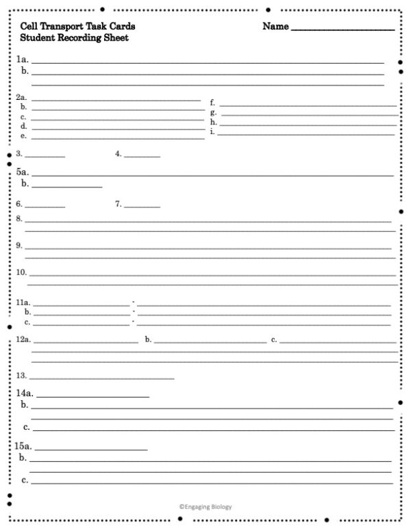 Cell Transport Osmosis and Diffusion Task Cards - Made By Teachers
