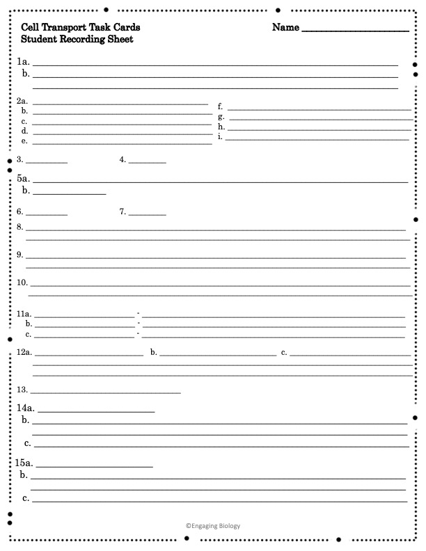 Cell Transport Osmosis and Diffusion Task Cards - Made By Teachers