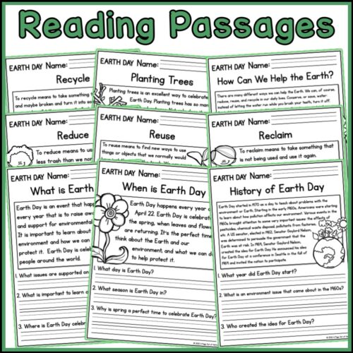 Earth Day Holidays Reading Comprehension Passages K-2 - Made By Teachers