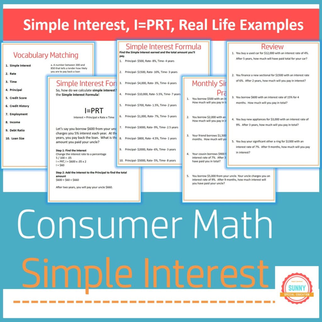Calculating Simple Interest Consumer Math Real Life Examples Made 4677
