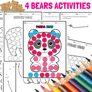 Bears Theme Preschool Activities Dot Markers and Dot to Dot - Made By ...