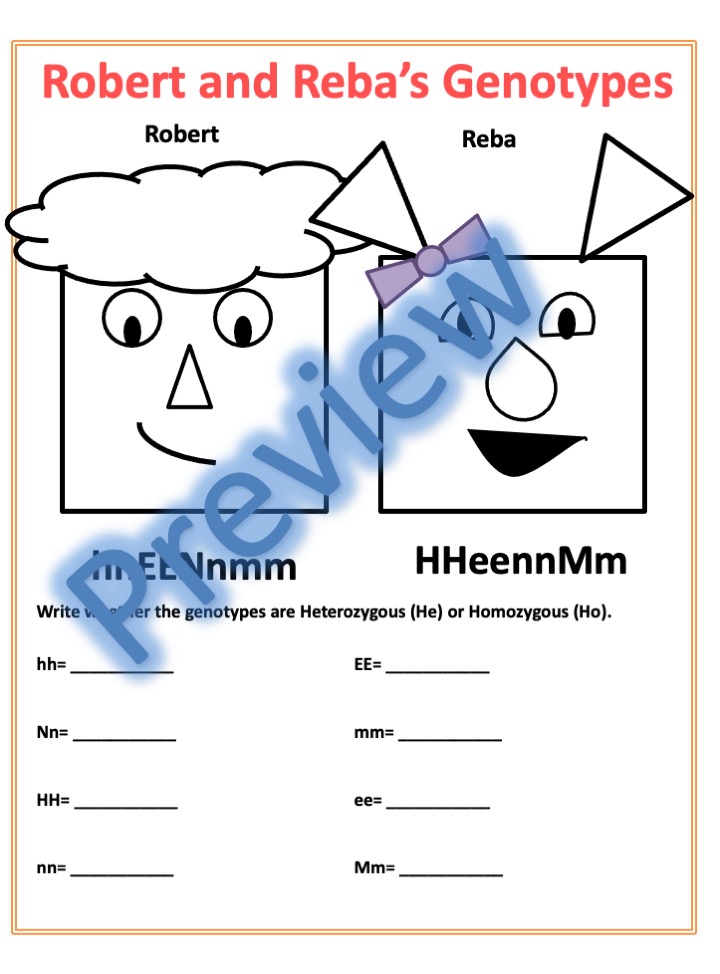 Robot Heredity (Punnett Squares, Phenotypes, Genotypes, Offspring ...