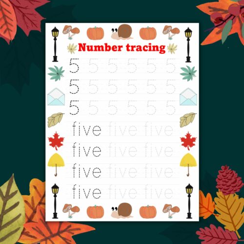 Fall Autumn Number tracing Worksheets 1-10 Trace Write - Math ...